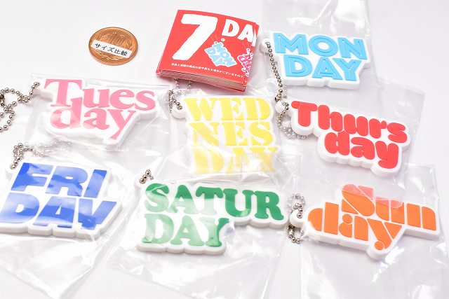 7DAYS COLOR RUBBER KEY CHAIN [All 7 type set(Full Complete)] – toysantajp