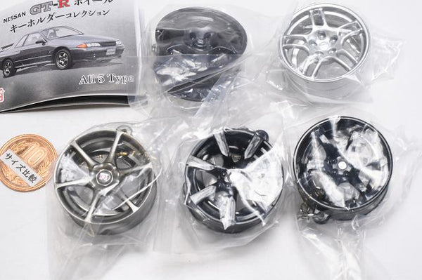 NISSAN GT-R Wheel Keychain collection [All 5 type set (Full Complete ...