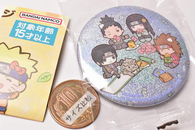 NARUTO x Sanrio characters Hologram can badge collection [6.Konoha dan ...