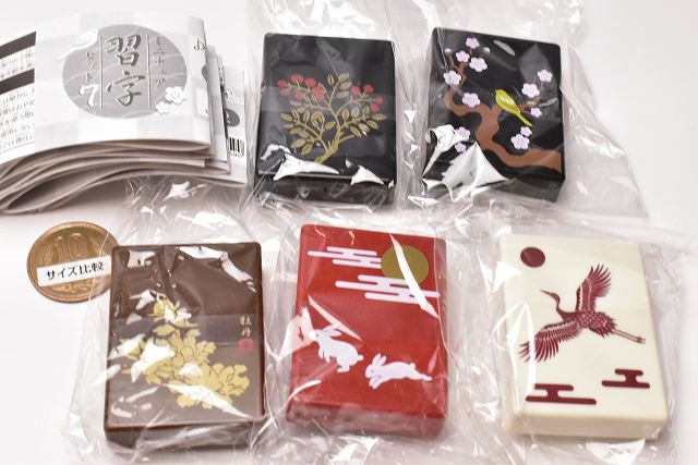 Miniature Japanese calligraphy set Part.7 [All 5 type set(Full Complet ...