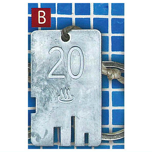 Nostalgic public bath shoe box key Key chain Metal [2.B (No. 20 ...