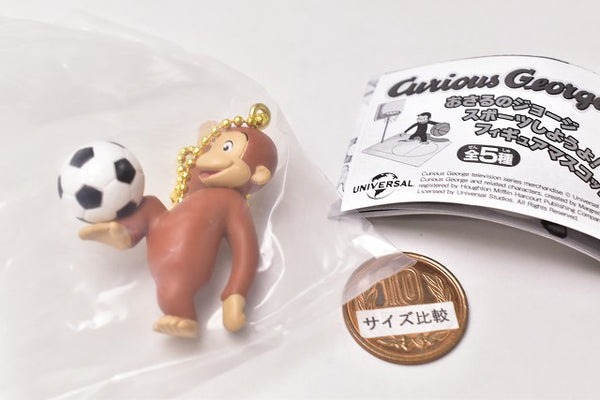 Curious George Let's play sports! Figure mascot [3.Football] – toysantajp