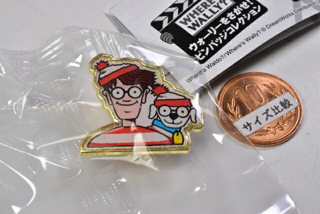 Where's Wally ? pin badge collection [6.Wally & Woof] – toysantajp